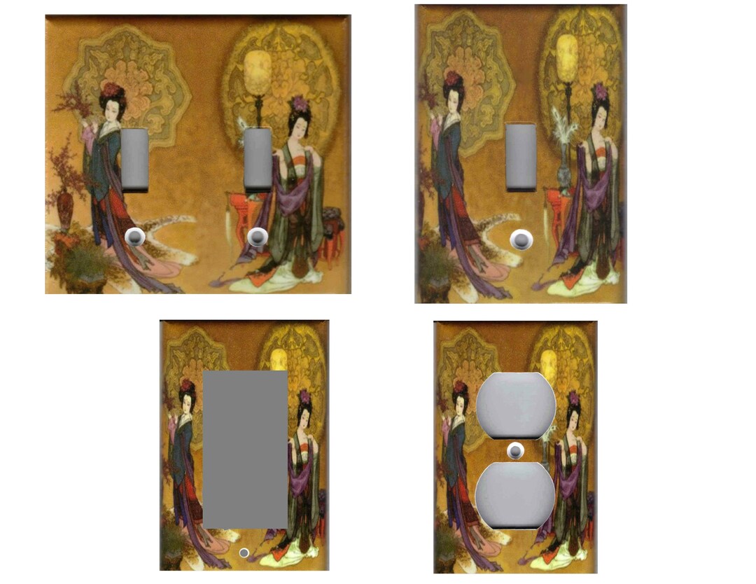 2 GEISHA'S ASIAN Home Wall Decor Light Switch Plates and Outlets - Etsy