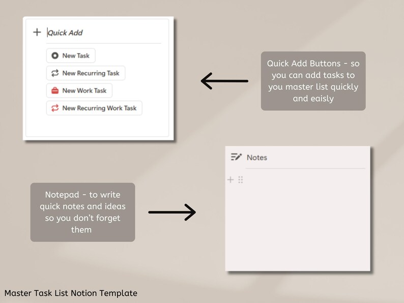 Notion Template | Master Task List | Task Manager - Etsy