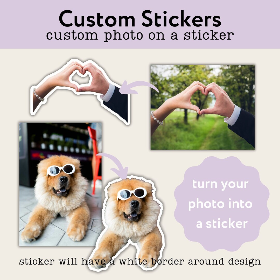 Custom Photo Sticker Personalized Sticker Personal Photo Sticker Laptop ...