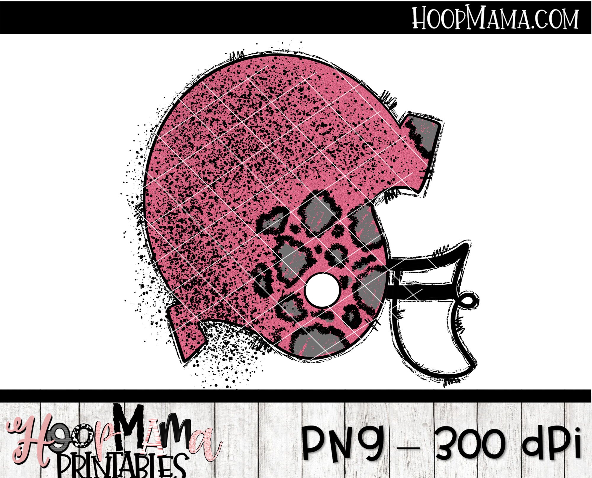 Pink Leopard Distressed Football Helmet - Sports Printable Sublimation ...