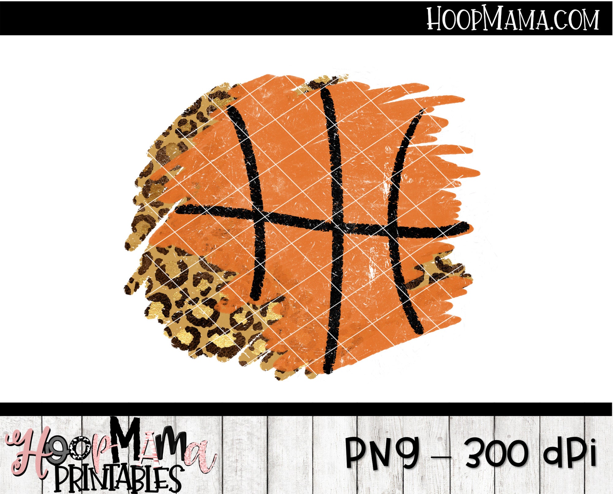 Basketball With Leopard Print Perfect For Adding Text | Etsy