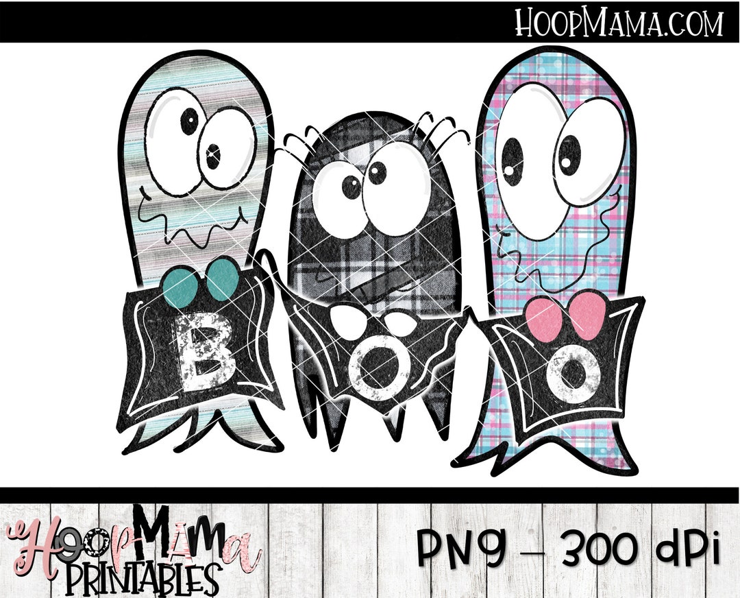 Plaid Ghost Trio - Halloween Printable Sublimation or Print & Cut ...