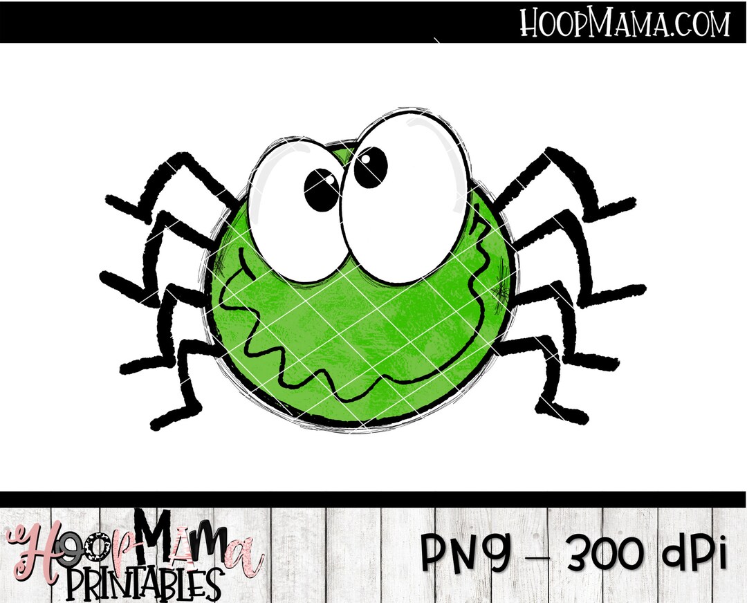 Cute Green Spider - Halloween Printable Sublimation or Print & Cut ...