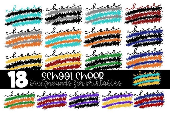 School Colors Cheer Background BUNDLE With 18 Color Combos | Etsy