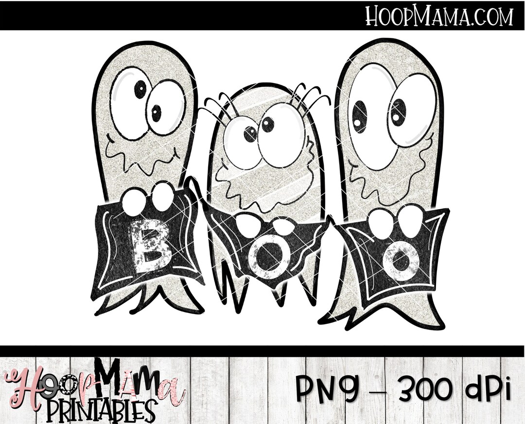 Ghost Trio 3- Halloween Printable Sublimation or Print & Cut Design ...