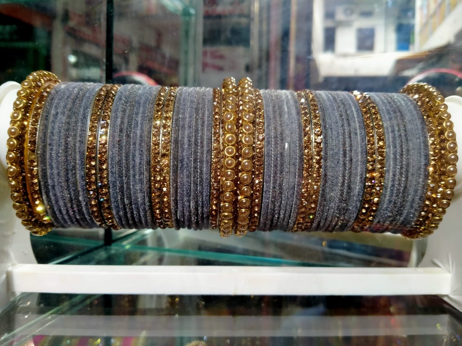 Indian Red and Black Multi Silk Thread Bridal Bangles Kundan | Etsy