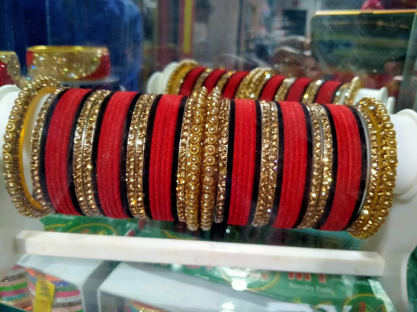 Indian Red and Black Multi Silk Thread Bridal Bangles Kundan | Etsy