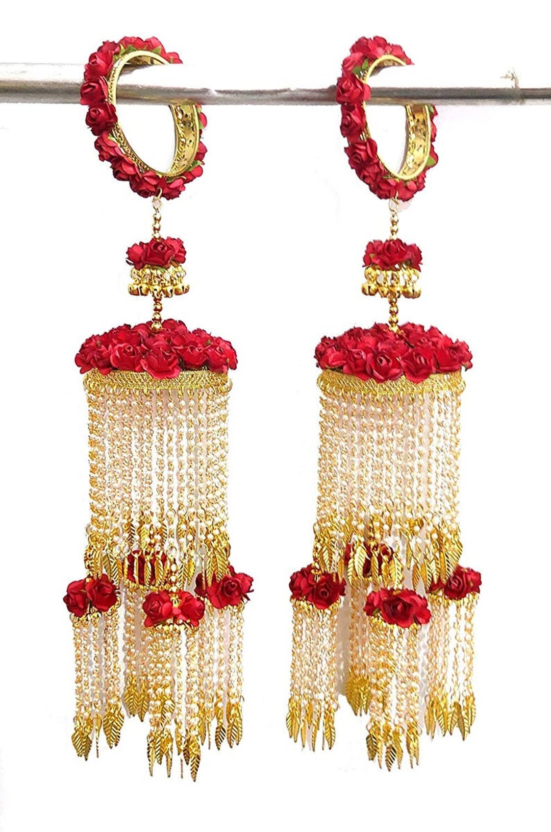 Red Flower Heavy Kalira/kalre for Bride for Wedding Jewelry Floral With ...