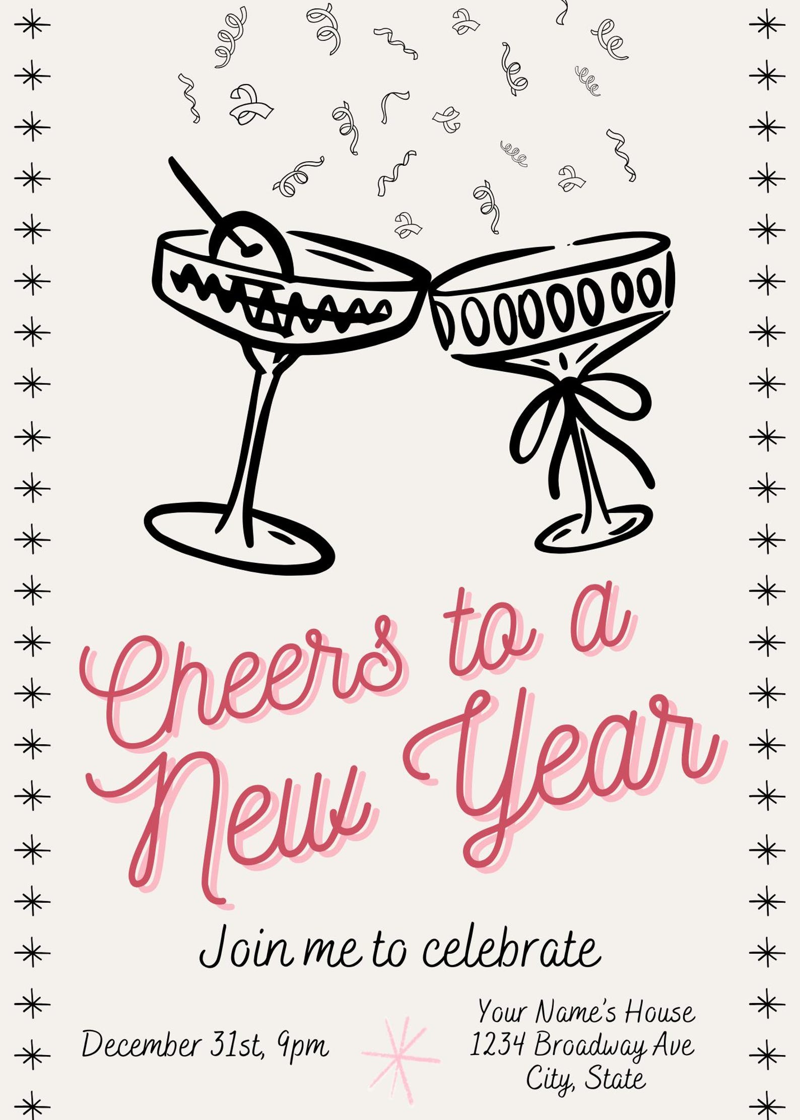 NYE Party Invitation Template - Etsy
