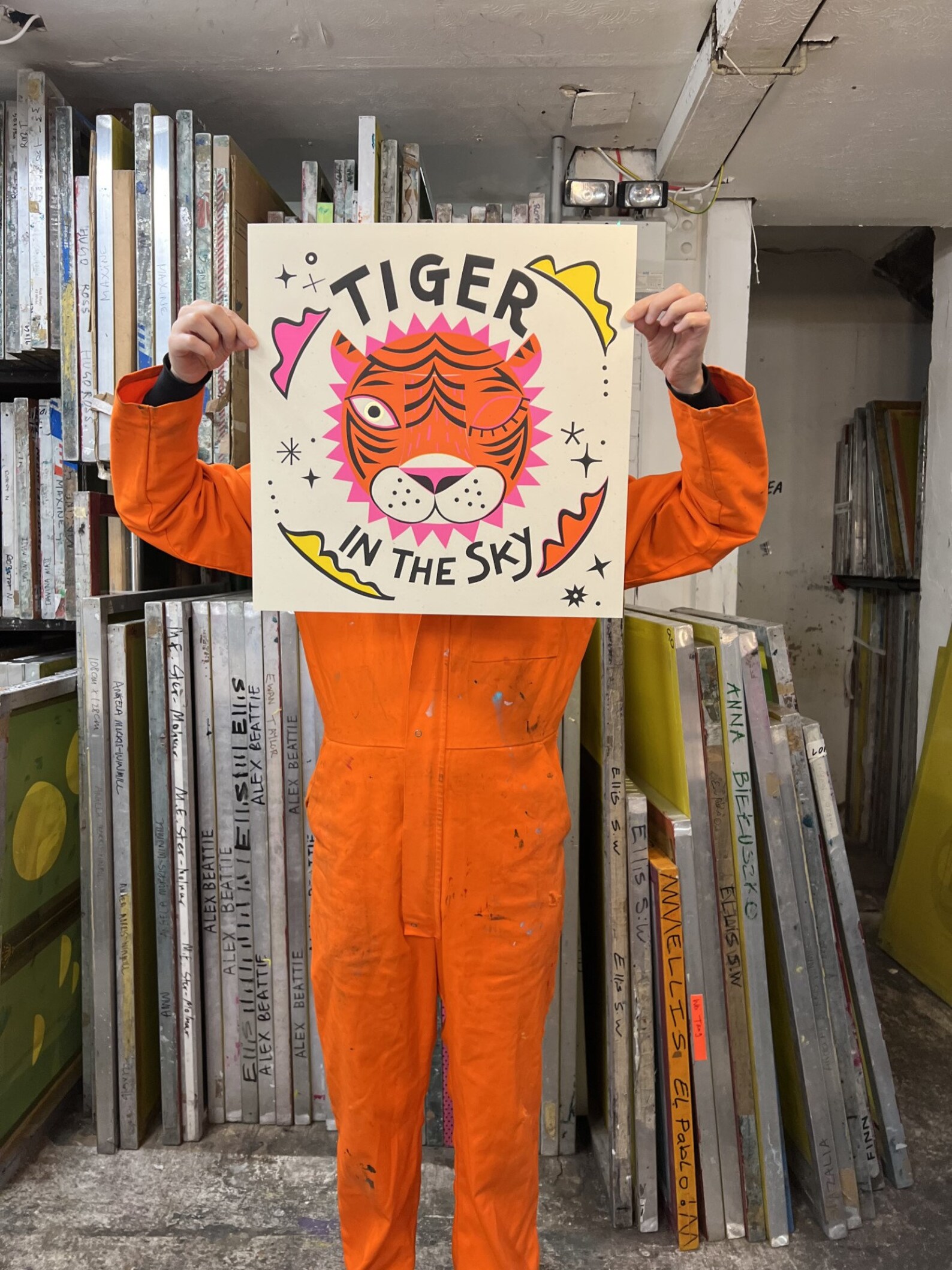 TIGER in the SKY Screen-print - Etsy