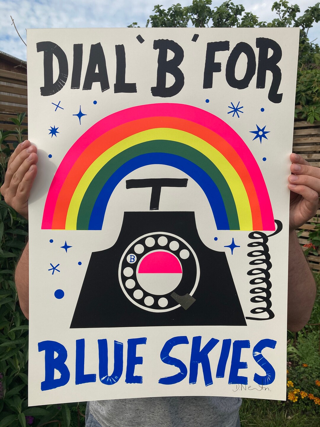 Dial 'B' for Blue Skies Screen-print - Etsy