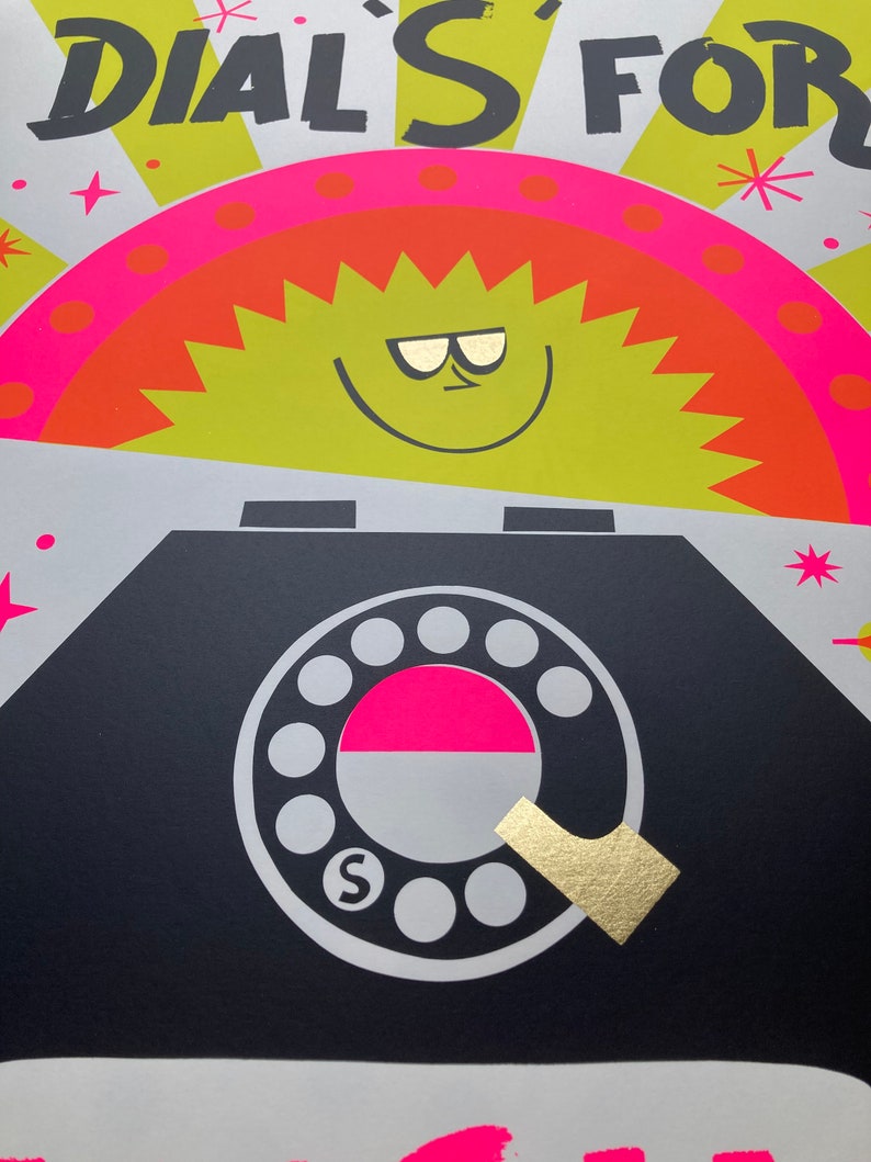 Dial 'S' for Sunshine Screen-print - Etsy Israel