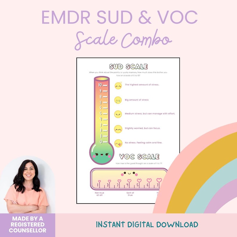 EMDR | EMDR Scales | SUD and Voc Scale Combo | Subjective Units of ...