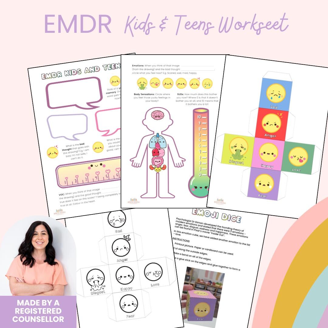 EMDR Kids and Teens Worksheet | Emotion Game | EMDR Scales VOC and Suds ...