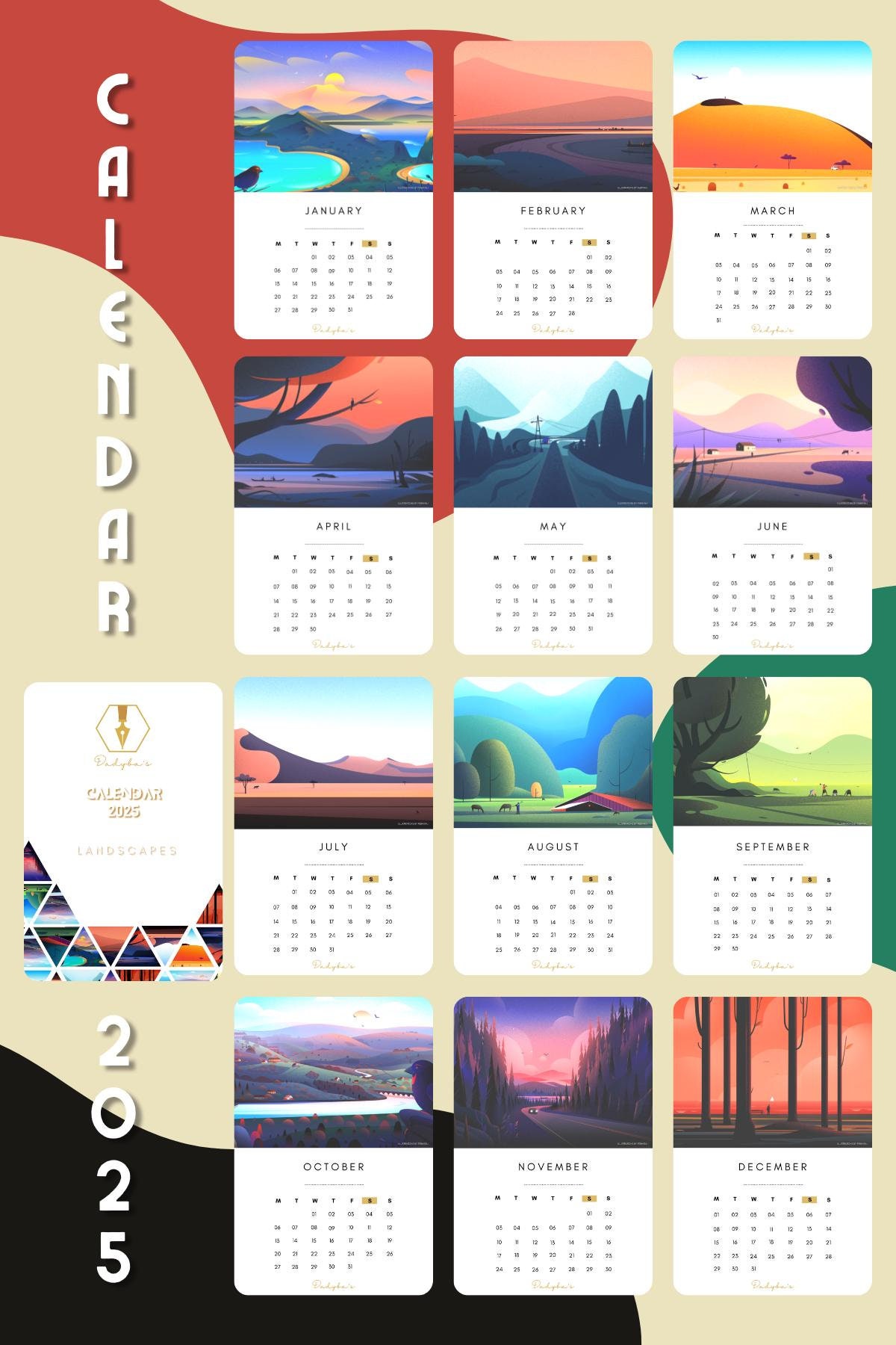 Printable Landscape Calendars - Etsy
