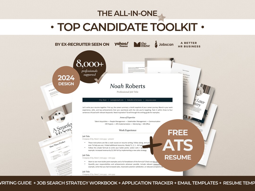 Job Search Bundle, FREE ATS Resume Template, Top Candidate Toolkit, Job ...