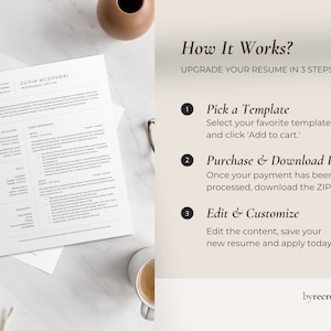 Simple and Clean Resume Template, Instant Download Clean Resume Design ...