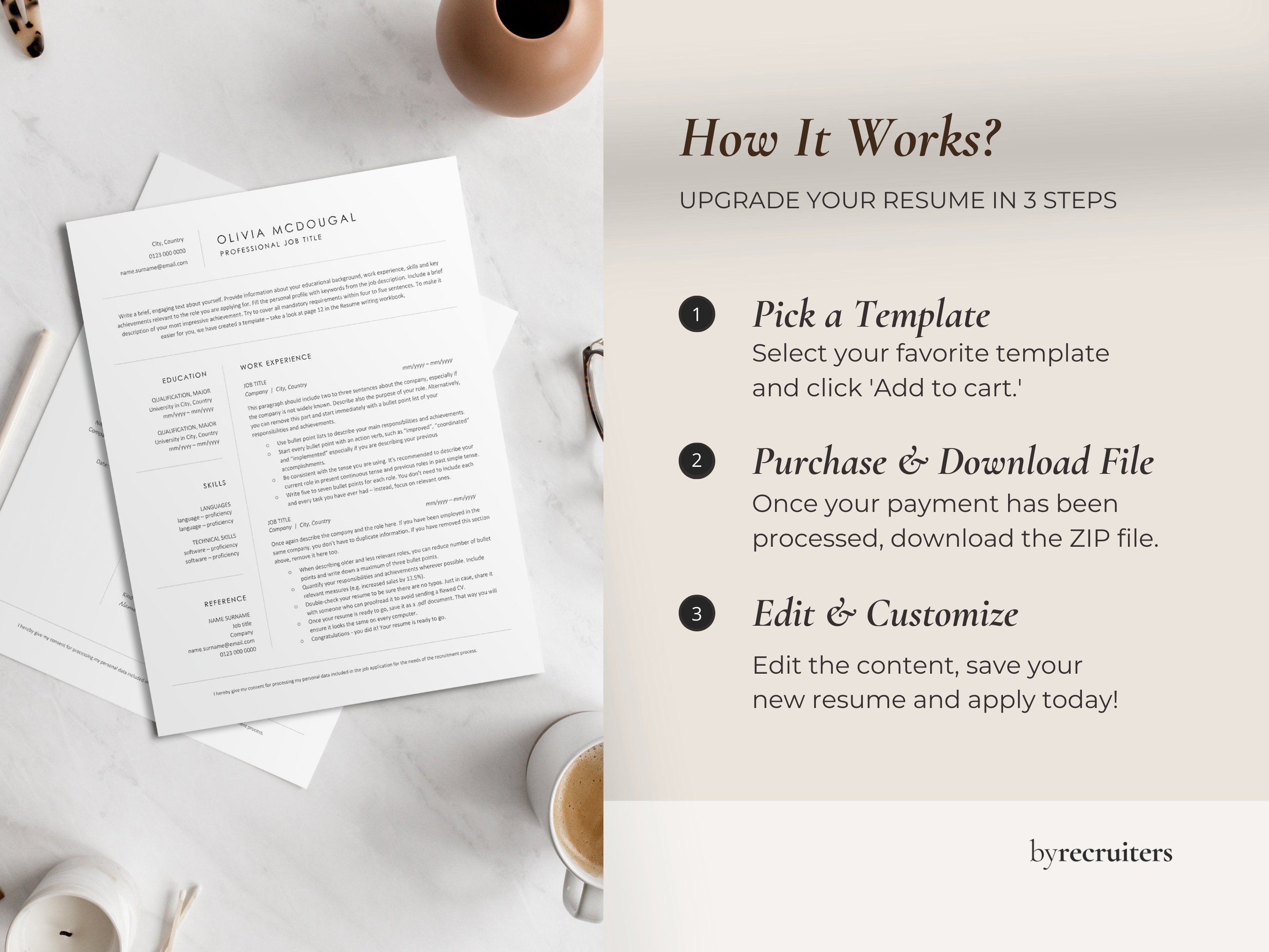 Simple and Clean Resume Template Instant Download Clean - Etsy