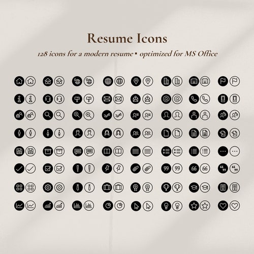 Resume Icons Instant Download Recolorable Icon Set for a - Etsy