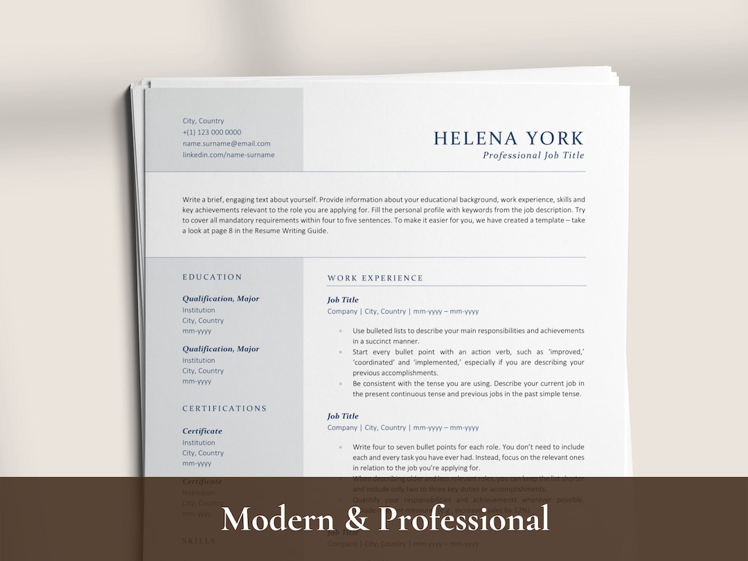 Modern Resume Template, Word, Pages CV, Professional Resume Template ...