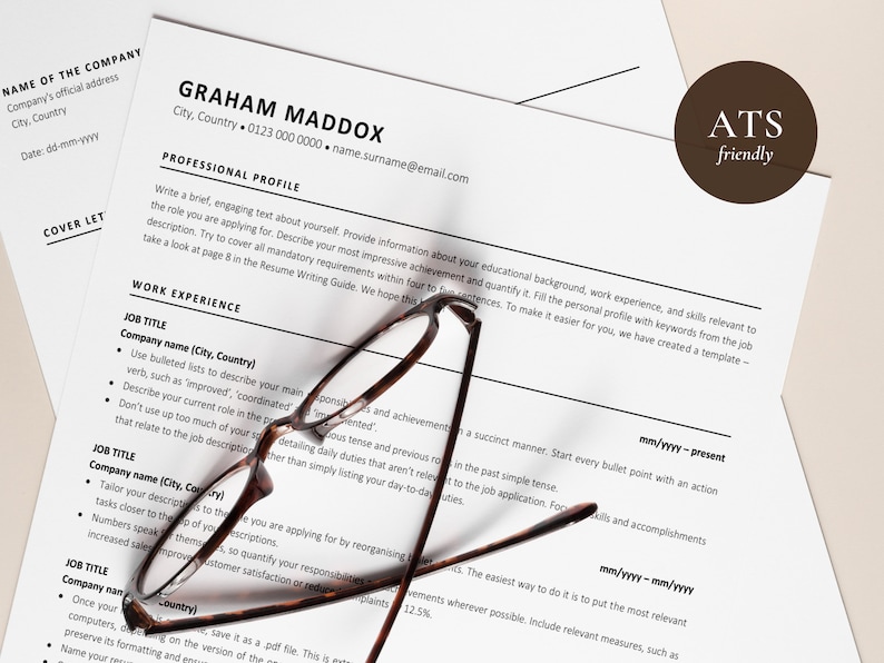 Google Docs Resume Template, ATS Resume, Google Docs, Word, Pages CV ...