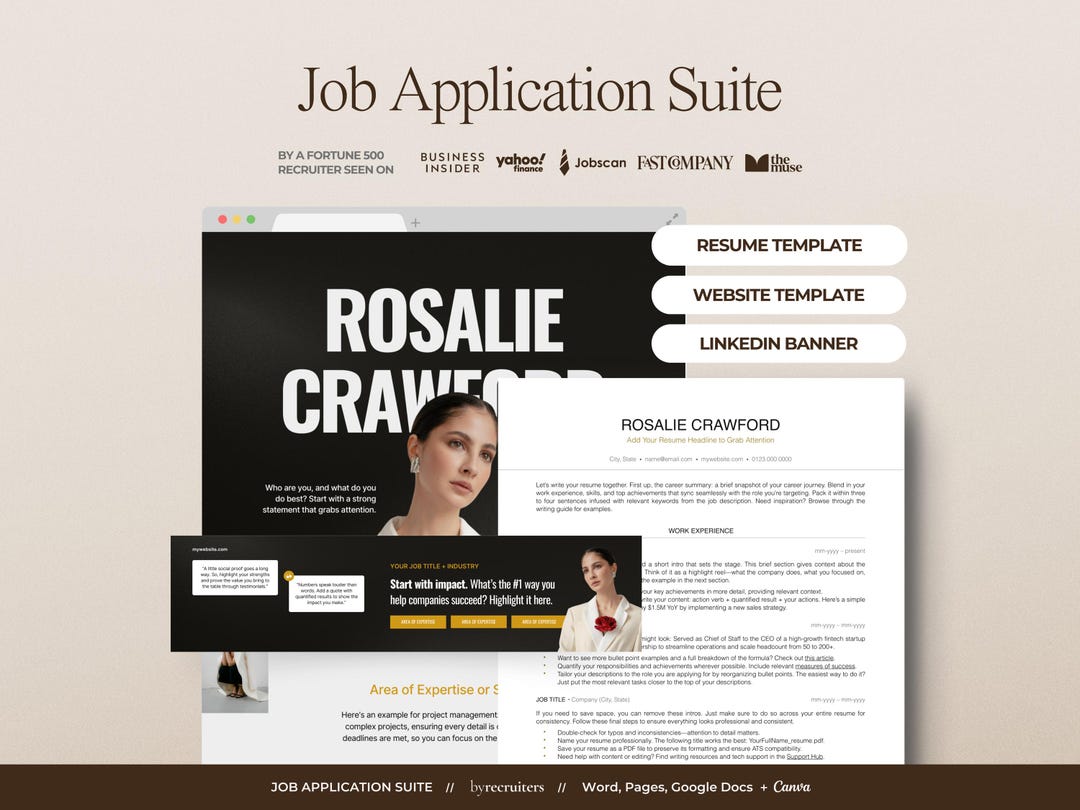 Ultimate Job Search Kit 2026 - Ats-friendly Resume Template, Linkedin ...
