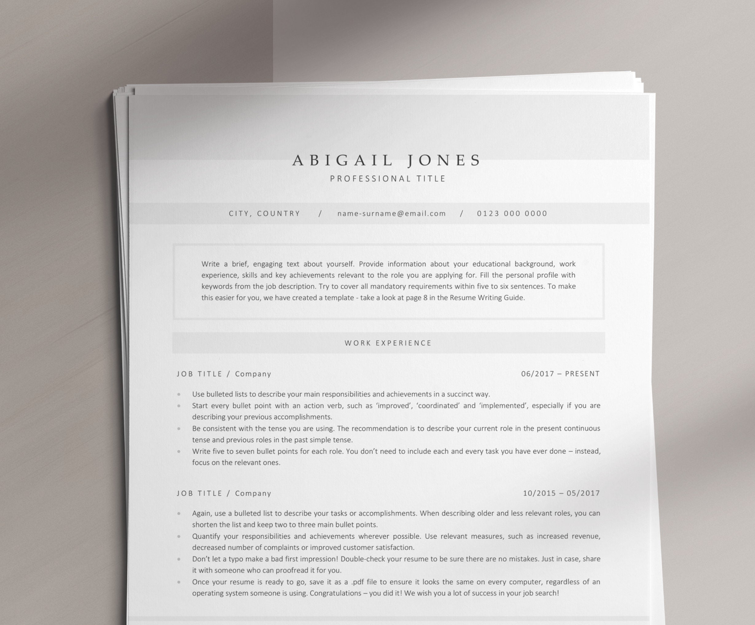 Modern ATS Resume Template to Download, CV Design for Social Media ...