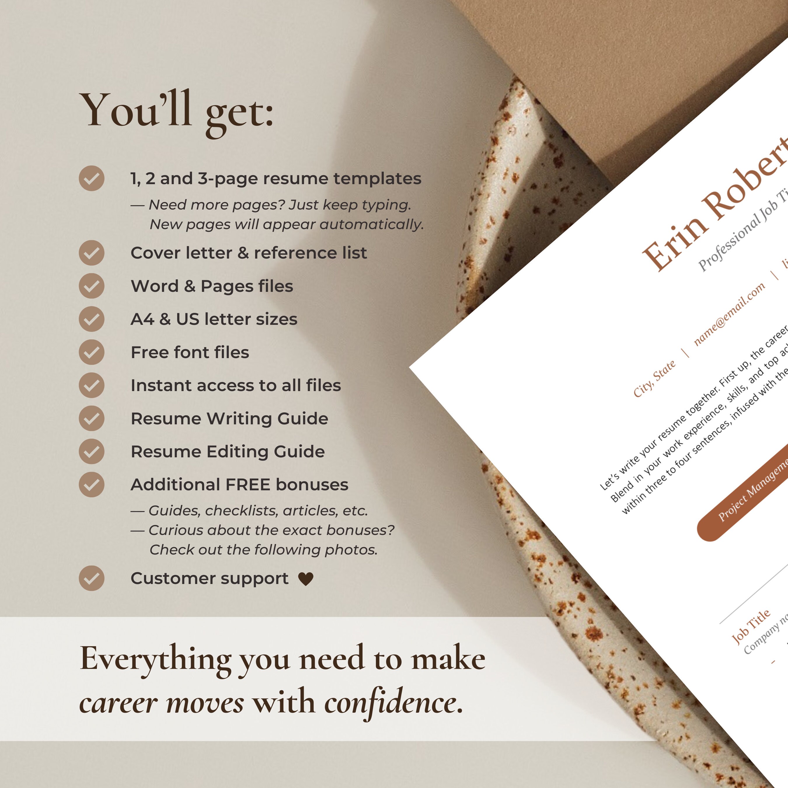 Modern Resume Template 2024, Professional Resume Template for Word and ...