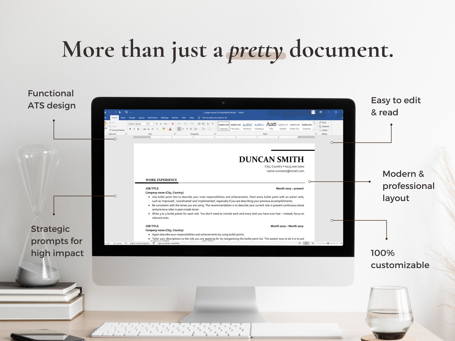 ATS Resume Template, Professional Resume Design, Modern Ats-friendly CV ...