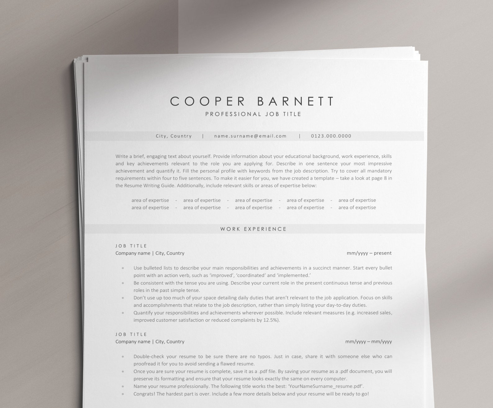 Corporate ATS optimized Resume Template Clean ATS CV Design Etsy