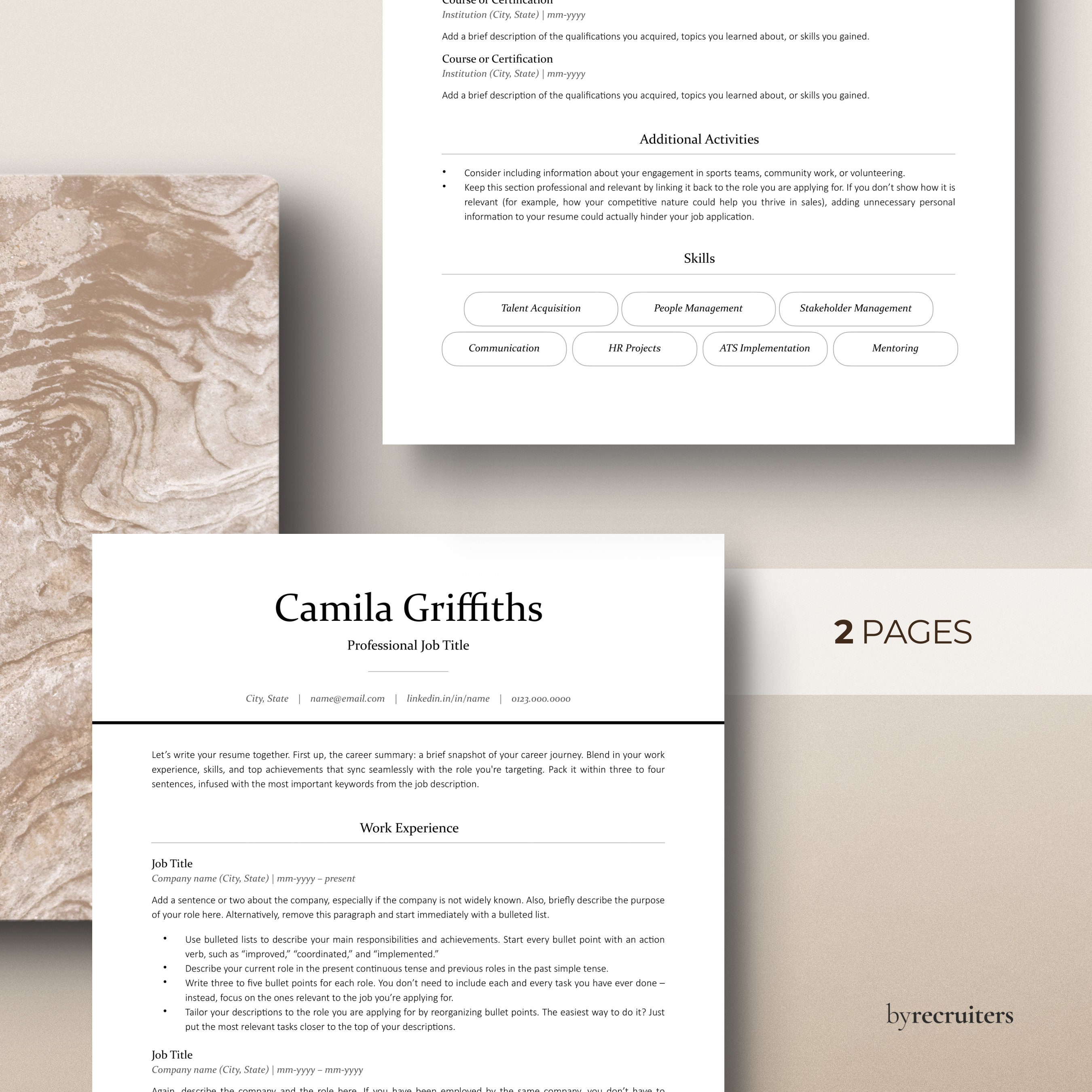 Minimalist Resume Template 2024, Clean Resume Cover Letter, Simple CV ...