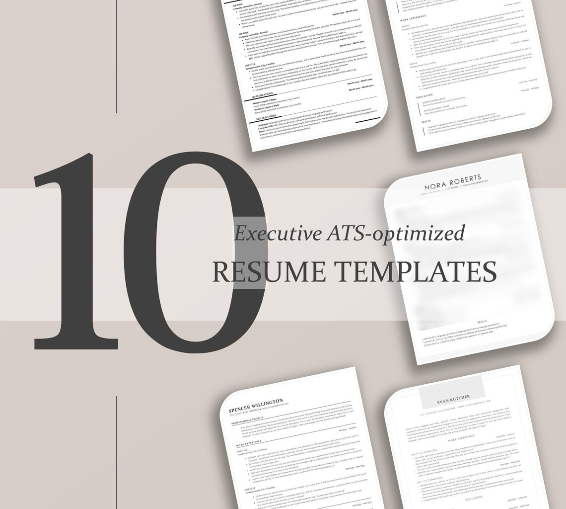 Executive ATS Resume Bundle, Download Ten Ats-optimized Resume ...