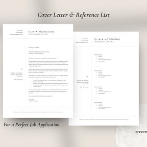 Simple and Clean Resume Template, Instant Download Clean Resume Design ...