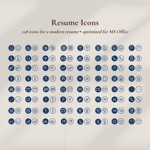 Resume Icons Instant Download Recolorable Icon Set for a - Etsy