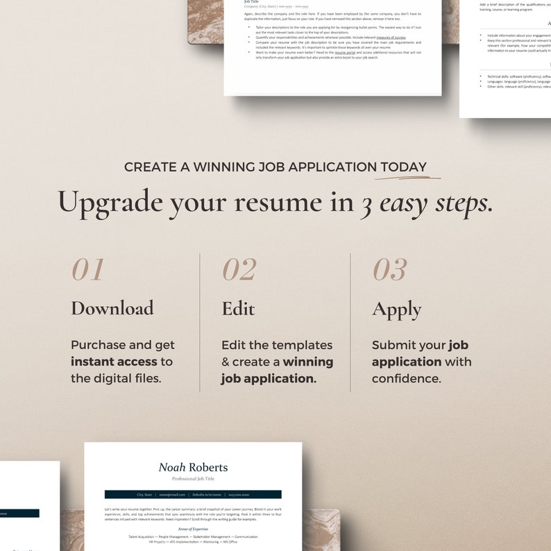 ATS Resume Template: Modern CV for Word, Google Docs, Pages - Etsy