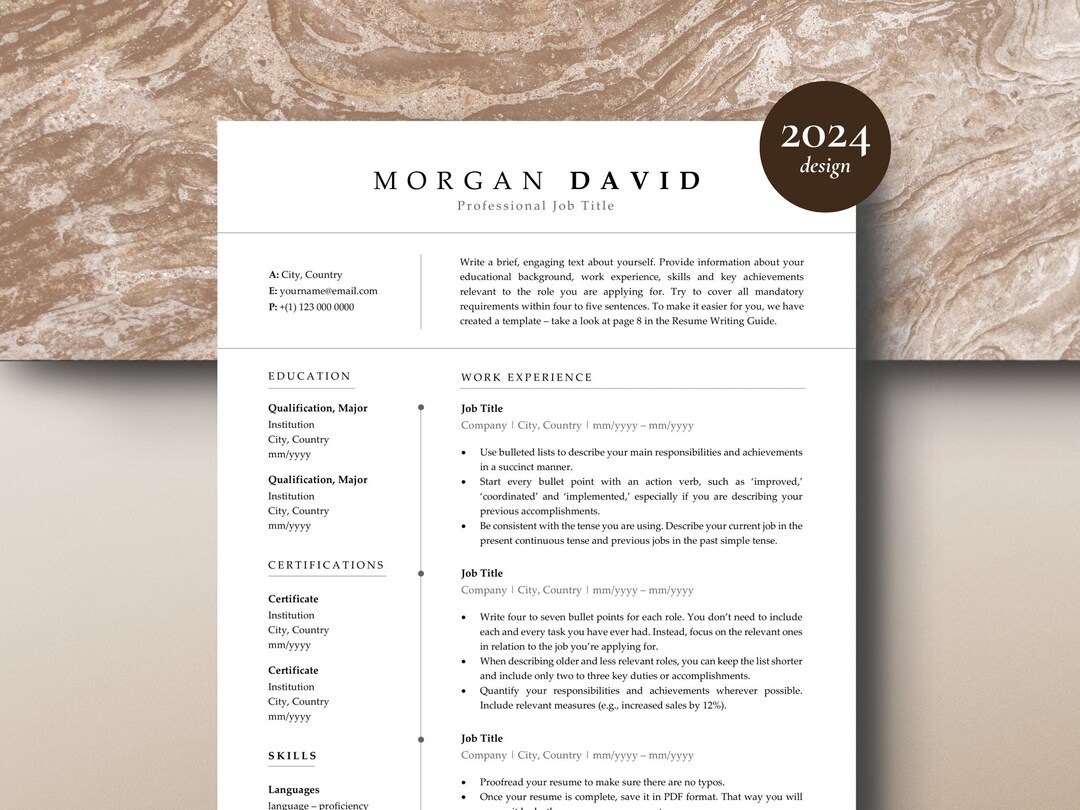 Resume Template Word, Apple Pages Resume, Professional Resume, CV ...