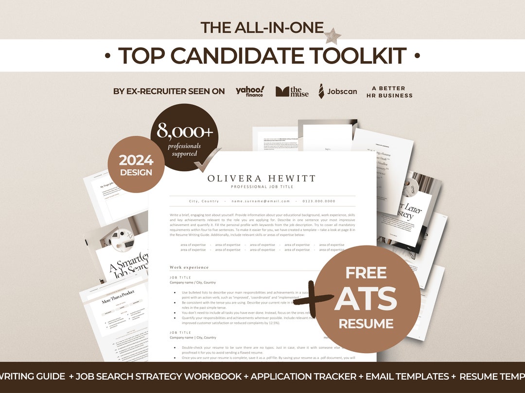 Top Candidate Toolkit: ATS Resume Template, Job Search Planner (digital ...