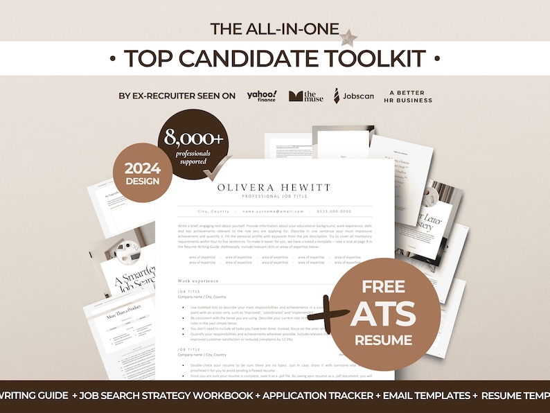 Top Candidate Toolkit: ATS Resume Template, Job Search Planner (digital ...