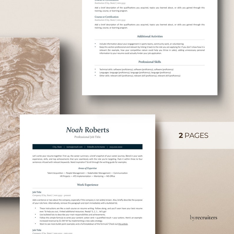 ATS Resume Template: Modern CV for Word, Google Docs, Pages - Etsy