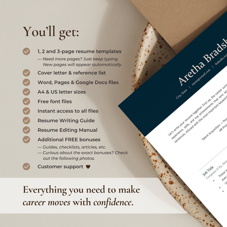 Modern ATS Resume Template for Google Docs, Word, and Pages, Ats ...