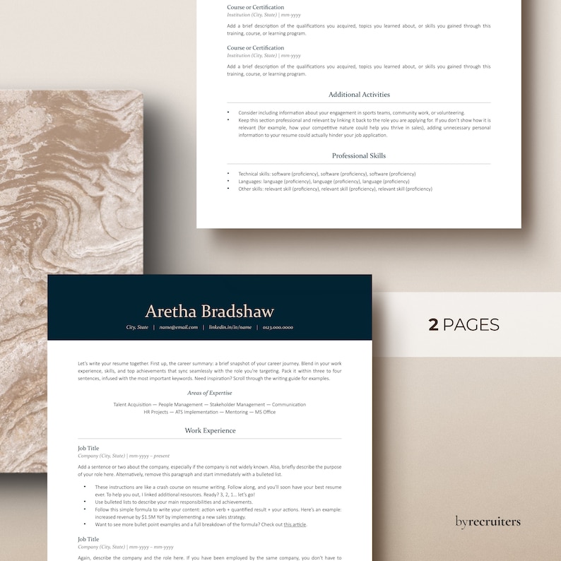 Modern ATS Resume Template for Google Docs, Word, and Pages, Ats ...