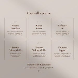 Sleek Resume Template for Word, Executive Resume Template, CV Template ...