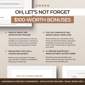 Job Search Bundle With FREE Resume Template, Job Search Strategy ...