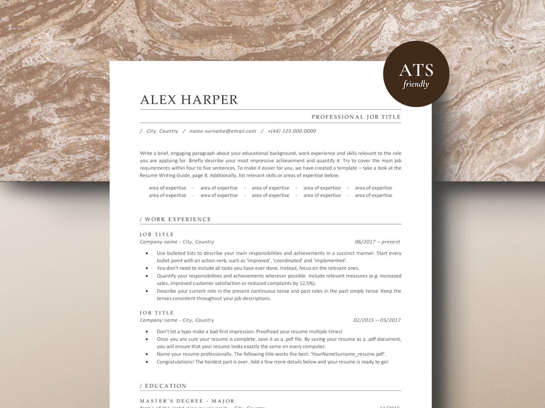 ATS Friendly Resume, Simple Resume, ATS Cv Resume Template, Minimalist ...