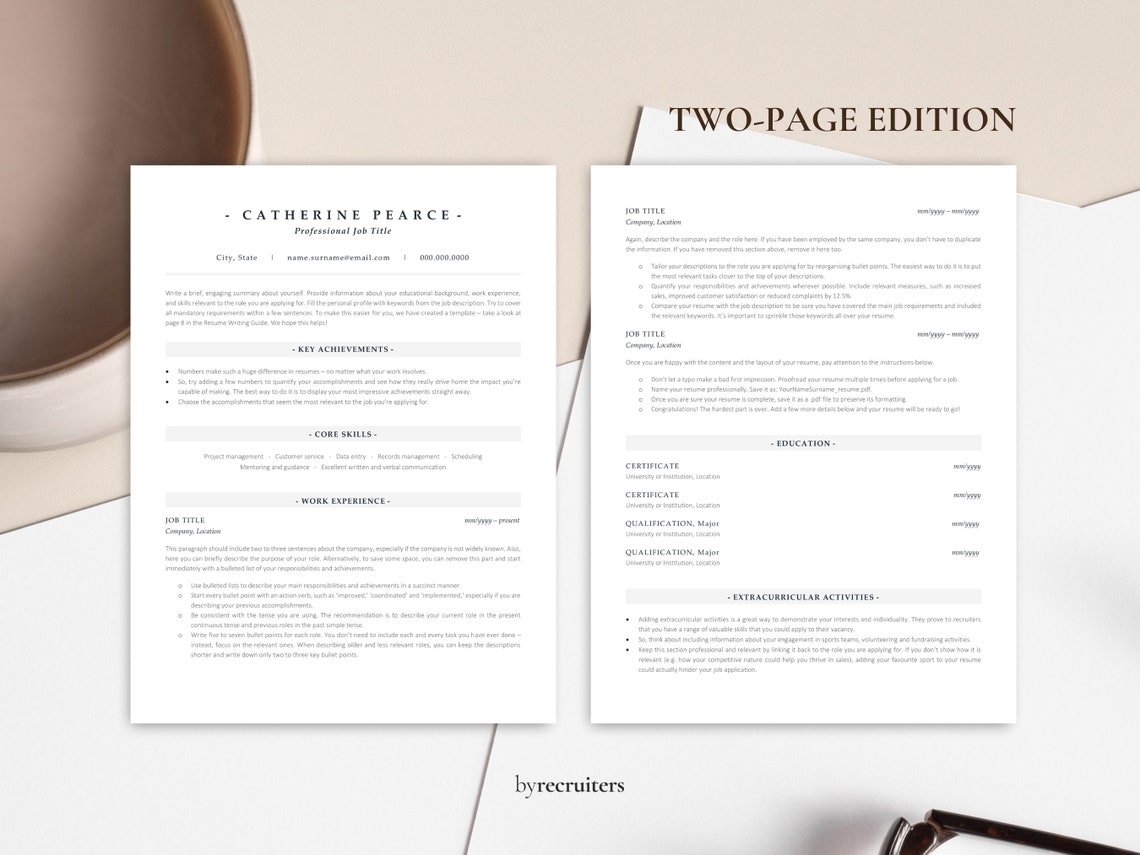 ATS Resume Template Word, Pages, ATS Friendly Resume Template, Ats CV ...