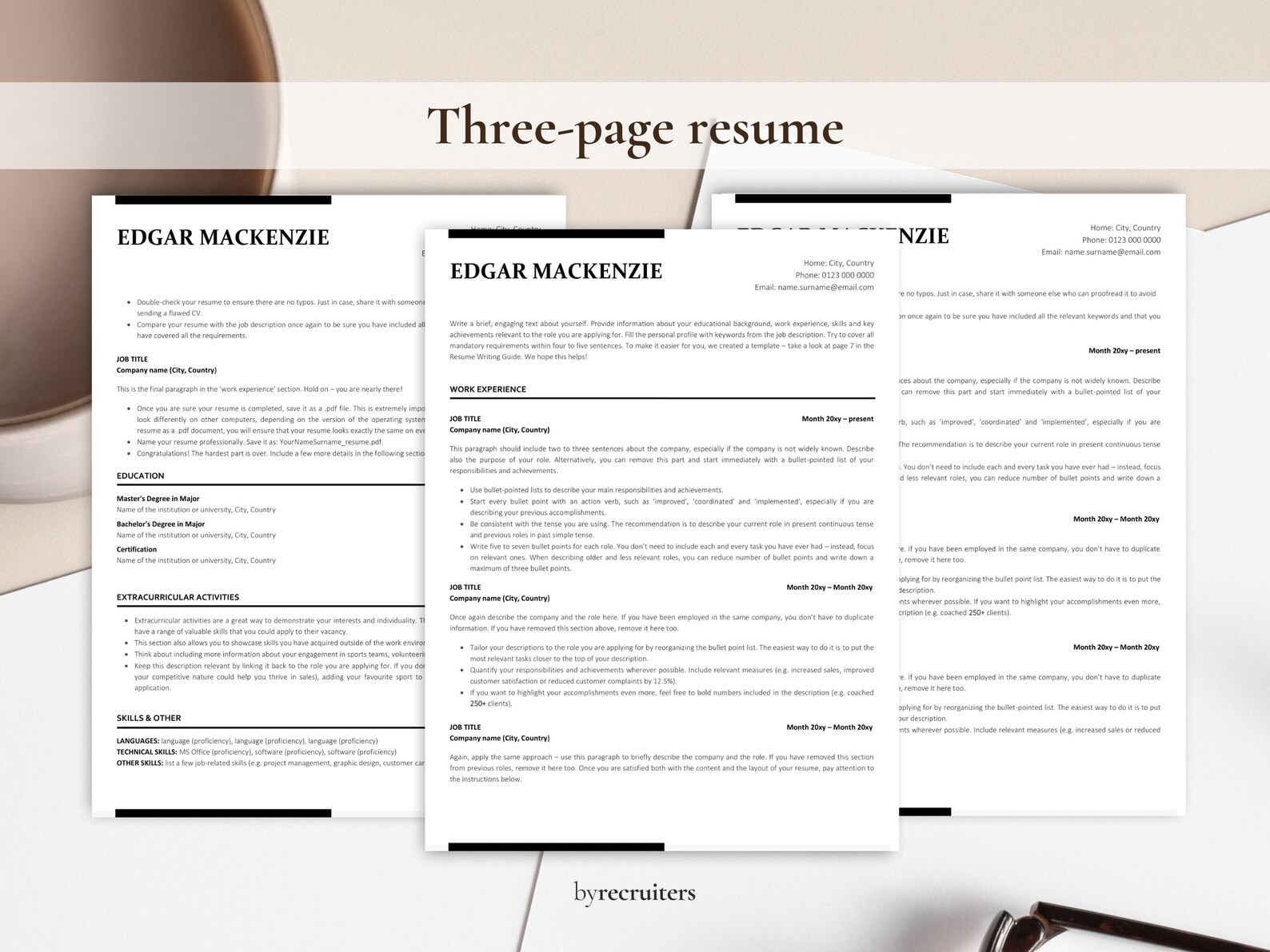 Modern ATS Resume Template, CV Design to Download, Professional Resume ...