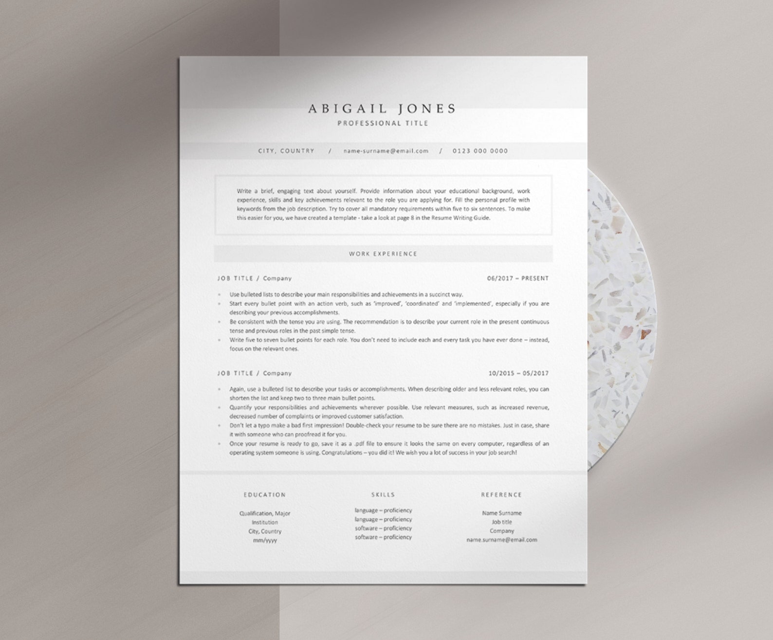 Modern ATS Resume Template to Download, CV Design for Social Media ...