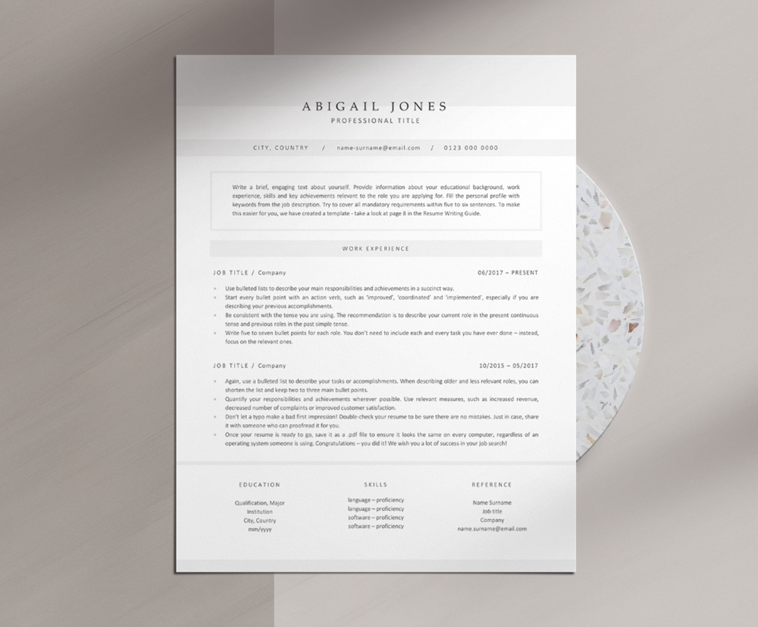 Modern ATS Resume Template to Download, CV Design for Social Media ...