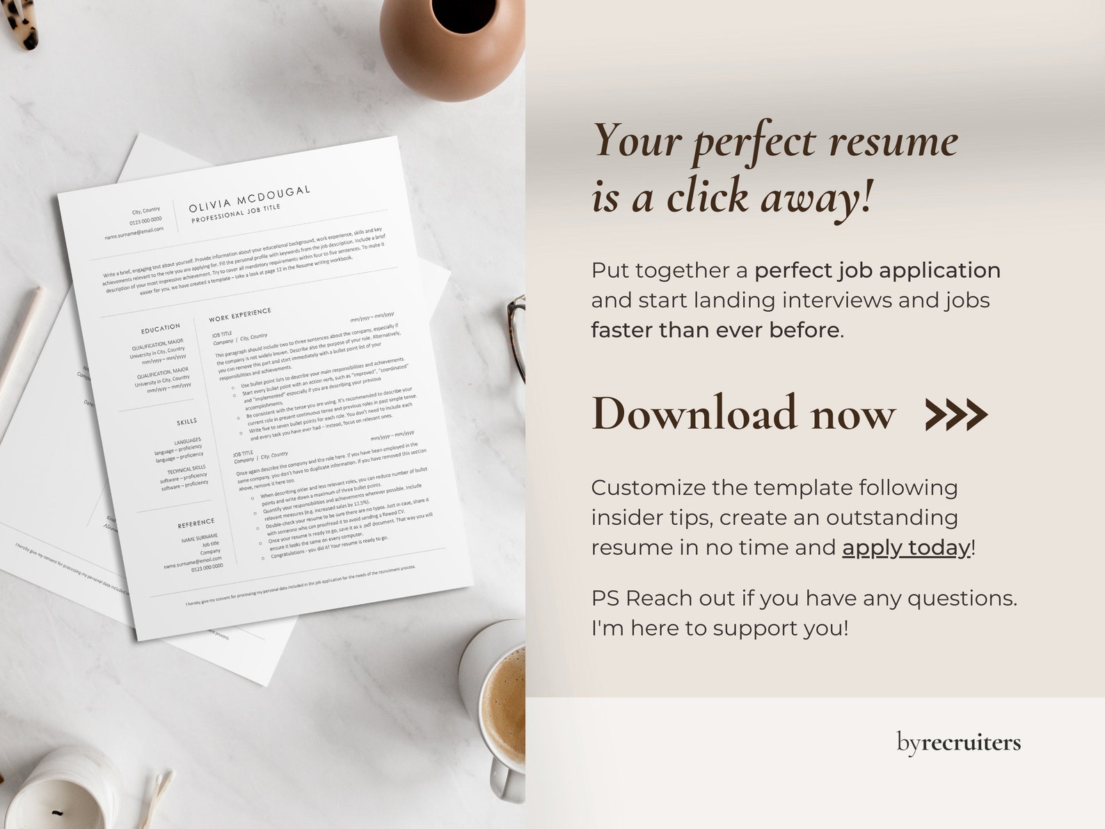 Simple and Clean Resume Template Instant Download Clean - Etsy