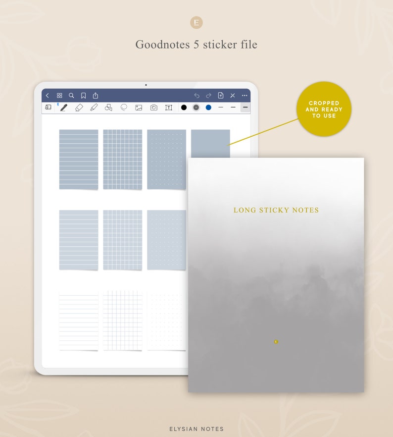 Digital Long Sticky Notes for Digital Notes and Planner, Sticky Notes ...